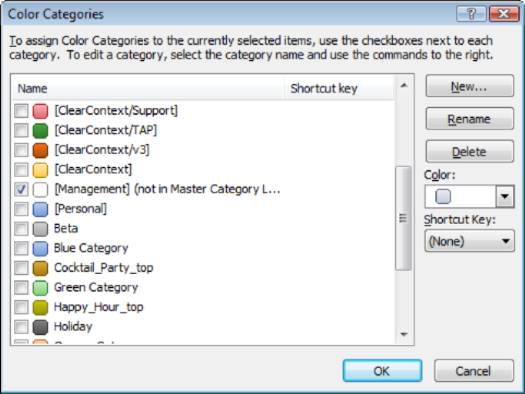 Color Coding IMS Topics in Outlook 2007 | ClearContext Corporate Blog